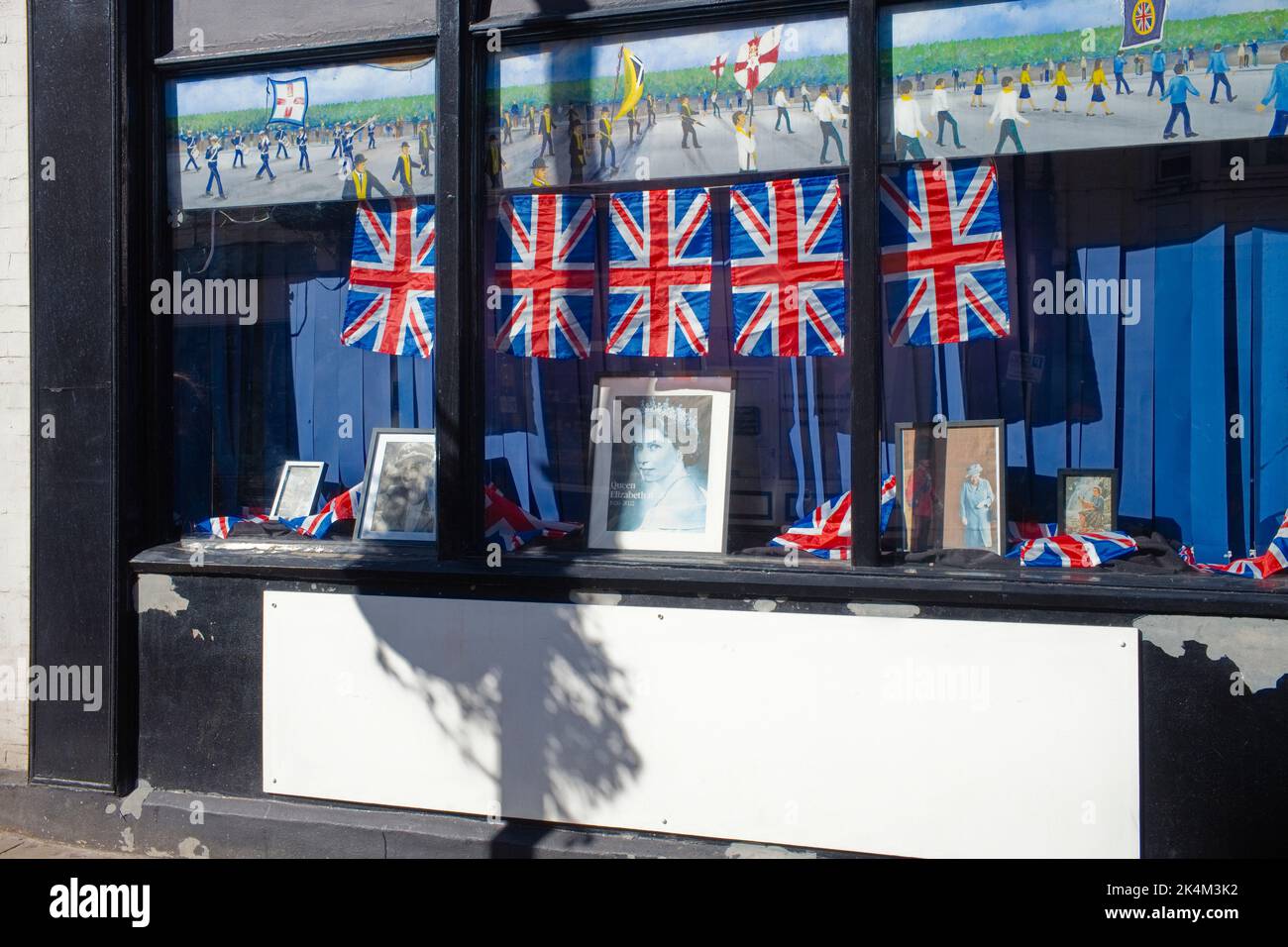 Window of the Golden Last pub in Scarborough on the day of Queen ...