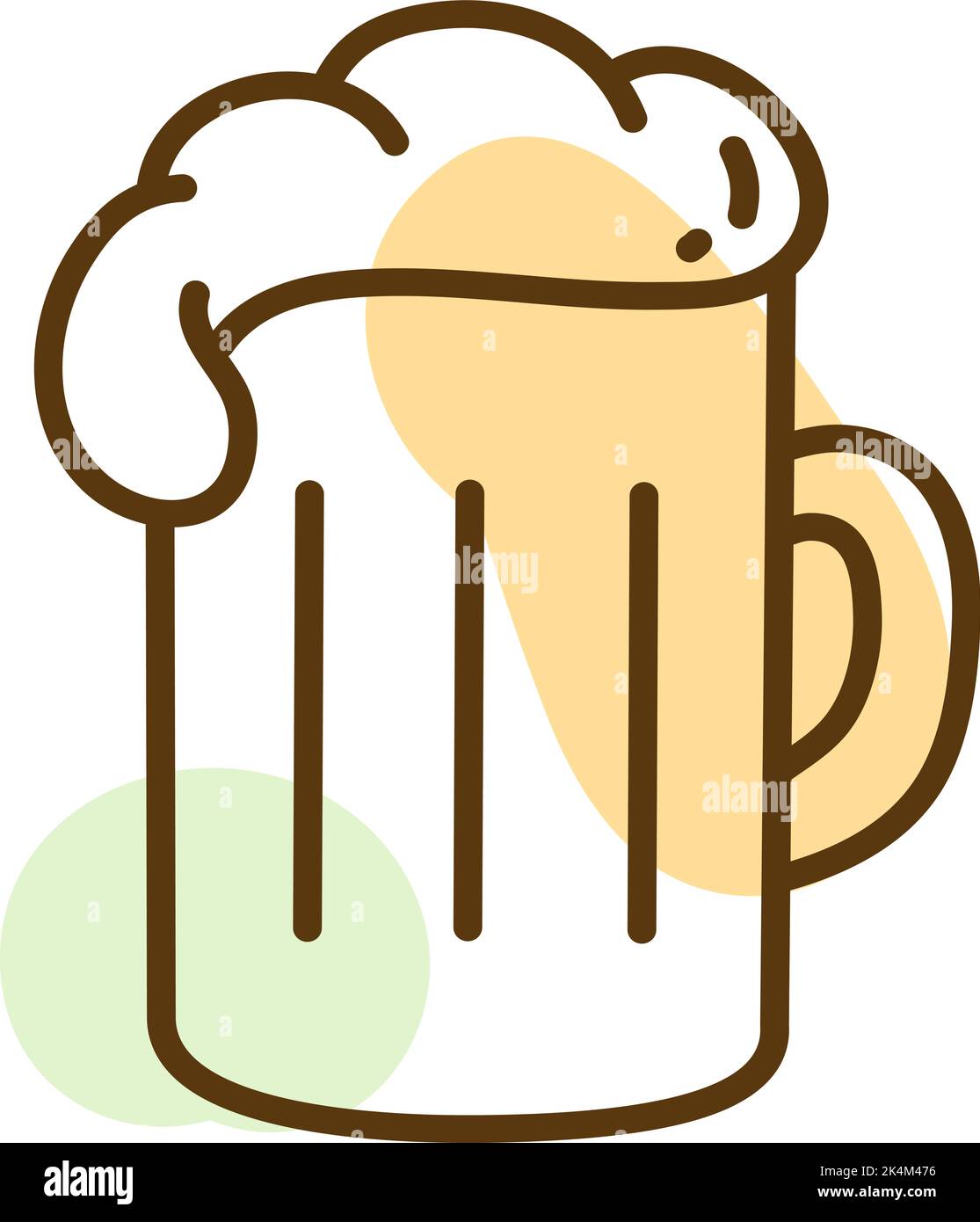 Big pint of beer, illustration, vector on a white background Stock ...