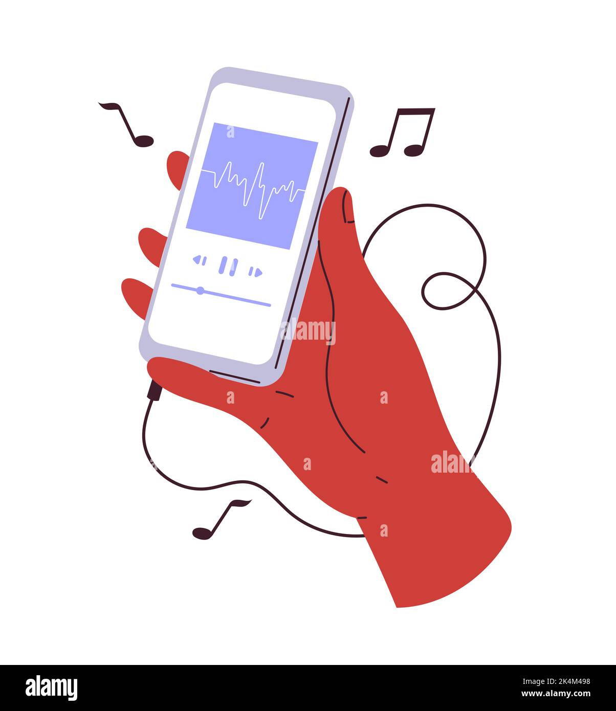 Playing music on smartphone vector Stock Vector Image & Art - Alamy