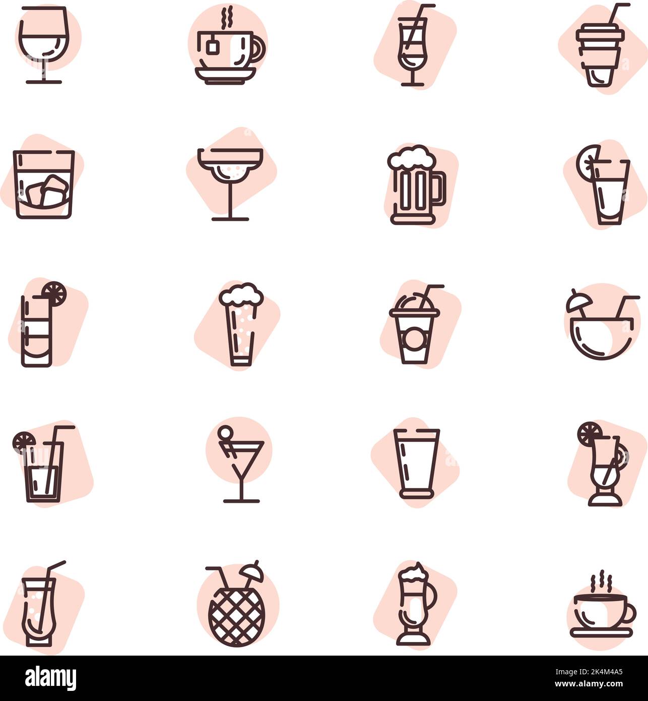 Drinks at the bar, illustration, vector on a white background Stock ...