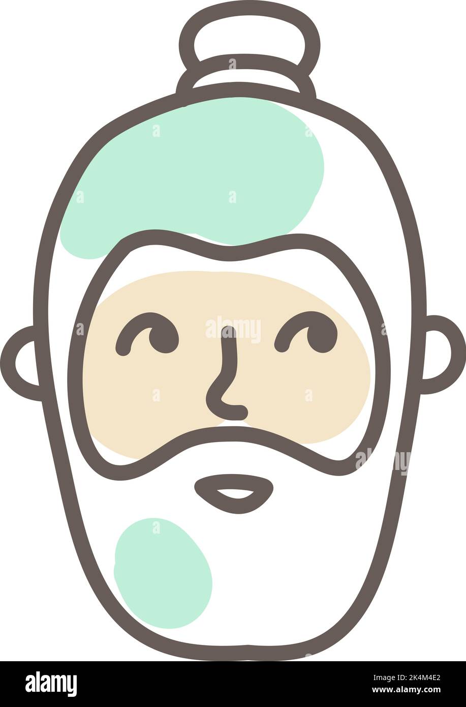 Happy grandma with santas mask on, illustration, vector on a white ...