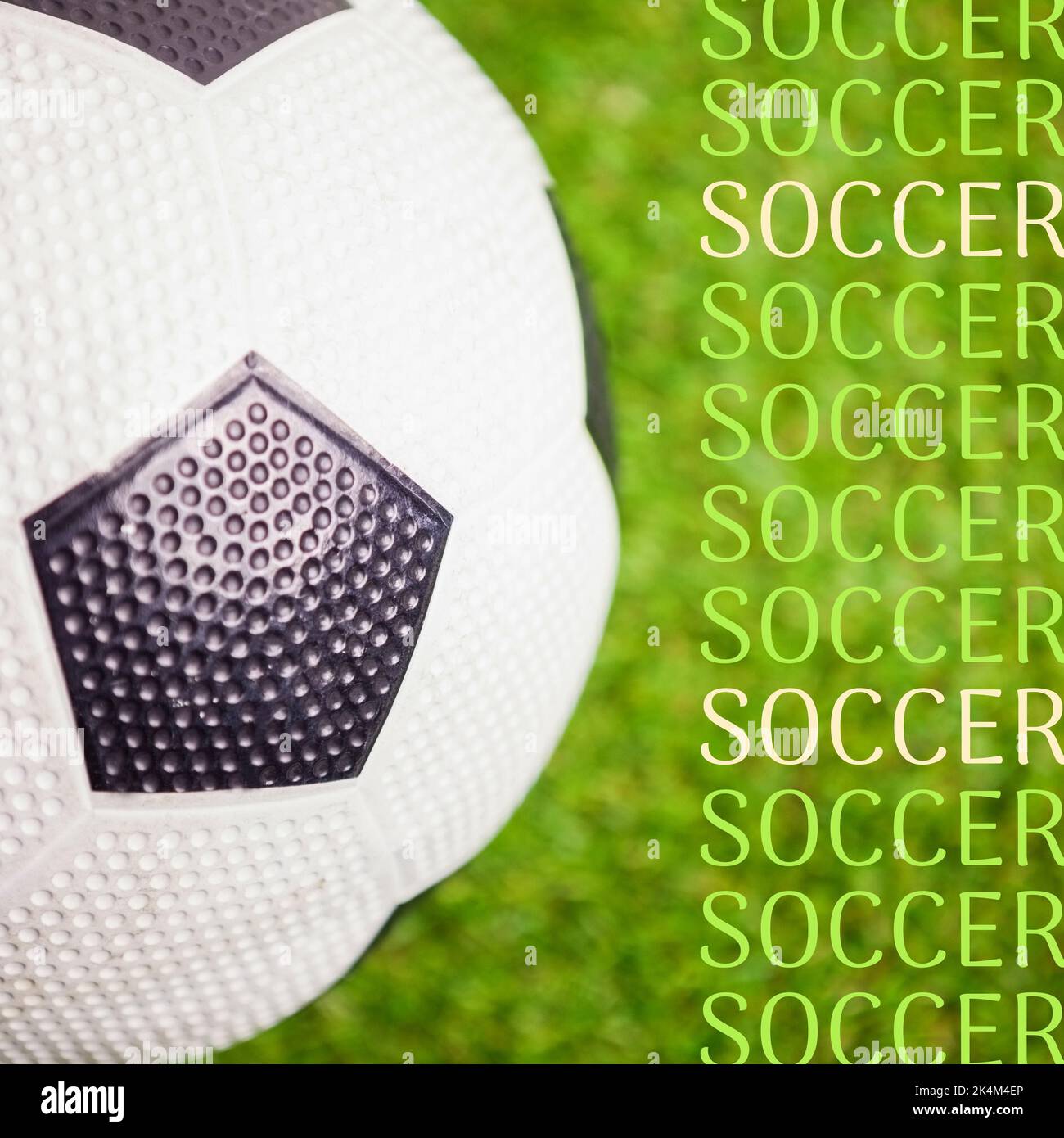 Square image of multiplied soccer and soccer ball on grass Stock Photo ...