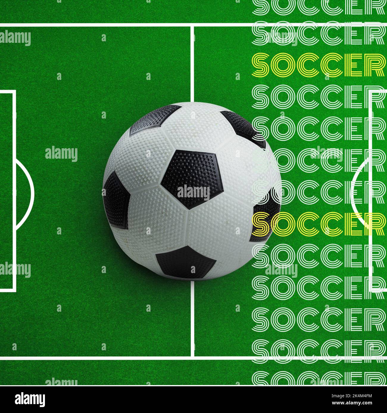 Square image of multiplied soccer and soccer ball on sports field Stock ...