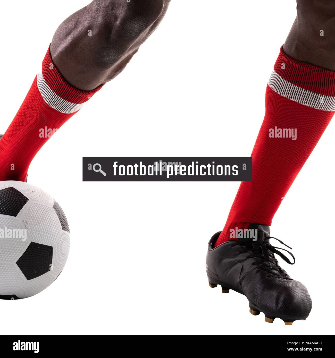 Square image of football predictions over legs of african american male ...