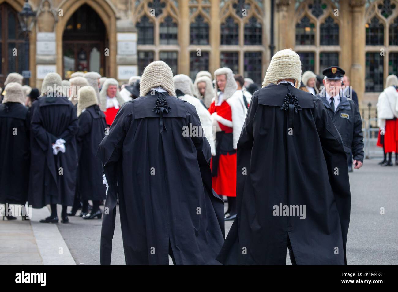London, England, UK. 3rd Oct, 2022. Judges are seen outside Westminster ...