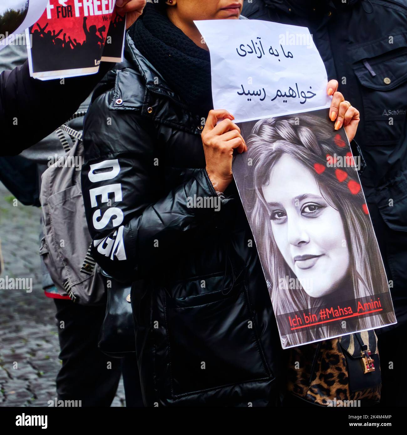 Braunschweig, Germany, October 1, 2022: Poster with photo of Mahsa ...