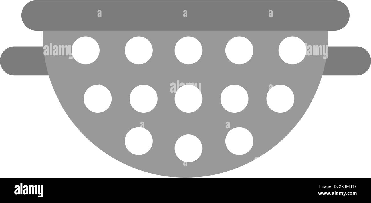 Kitchen colander, illustration, vector on a white background Stock ...
