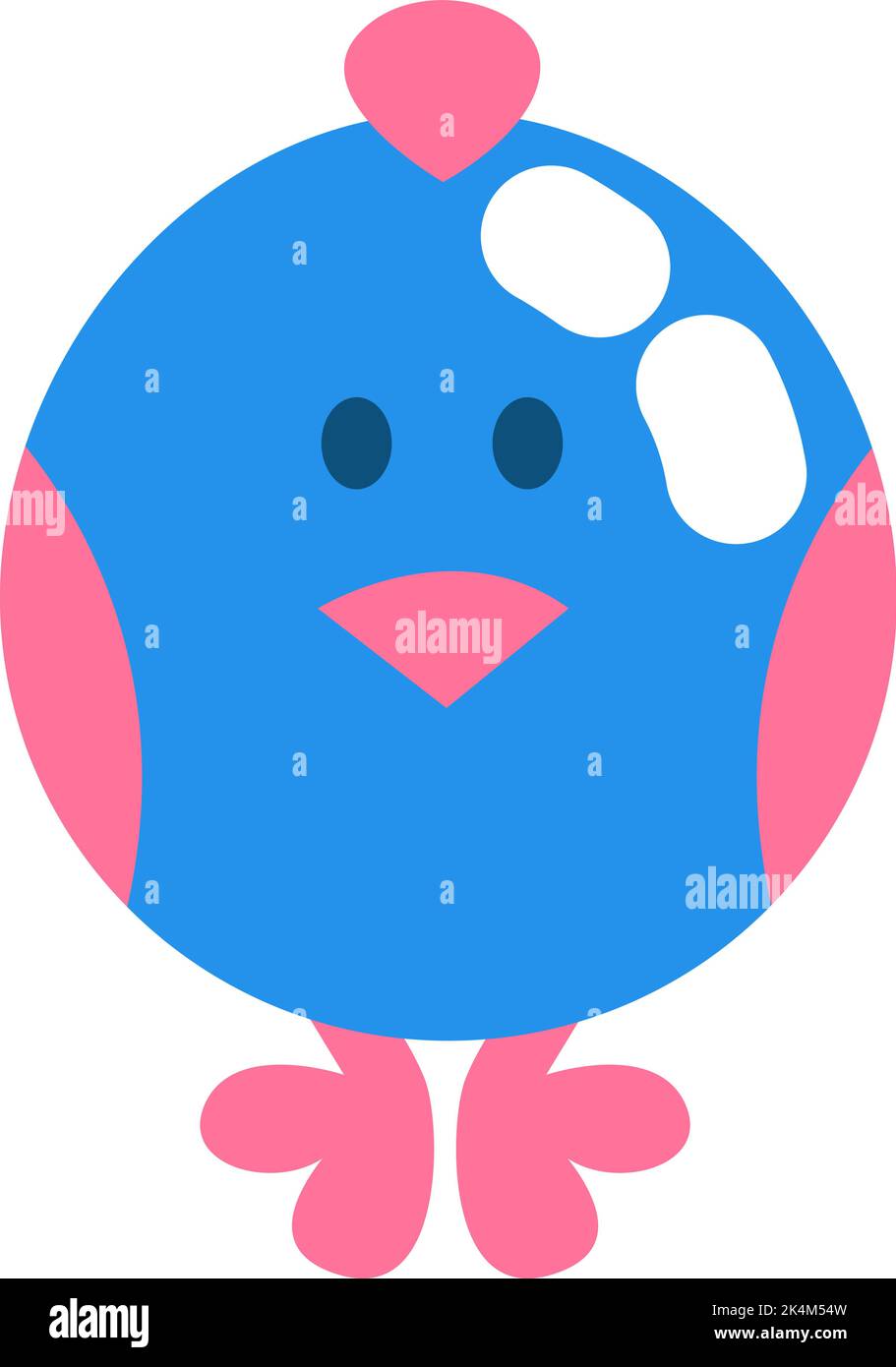 Pink and blue chicken, illustration, vector on a white background Stock ...