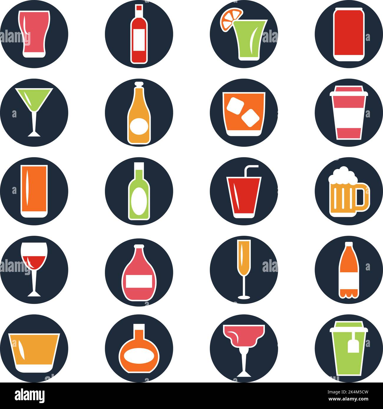 Alcoholic menu drinks, illustration, vector on a white background Stock ...