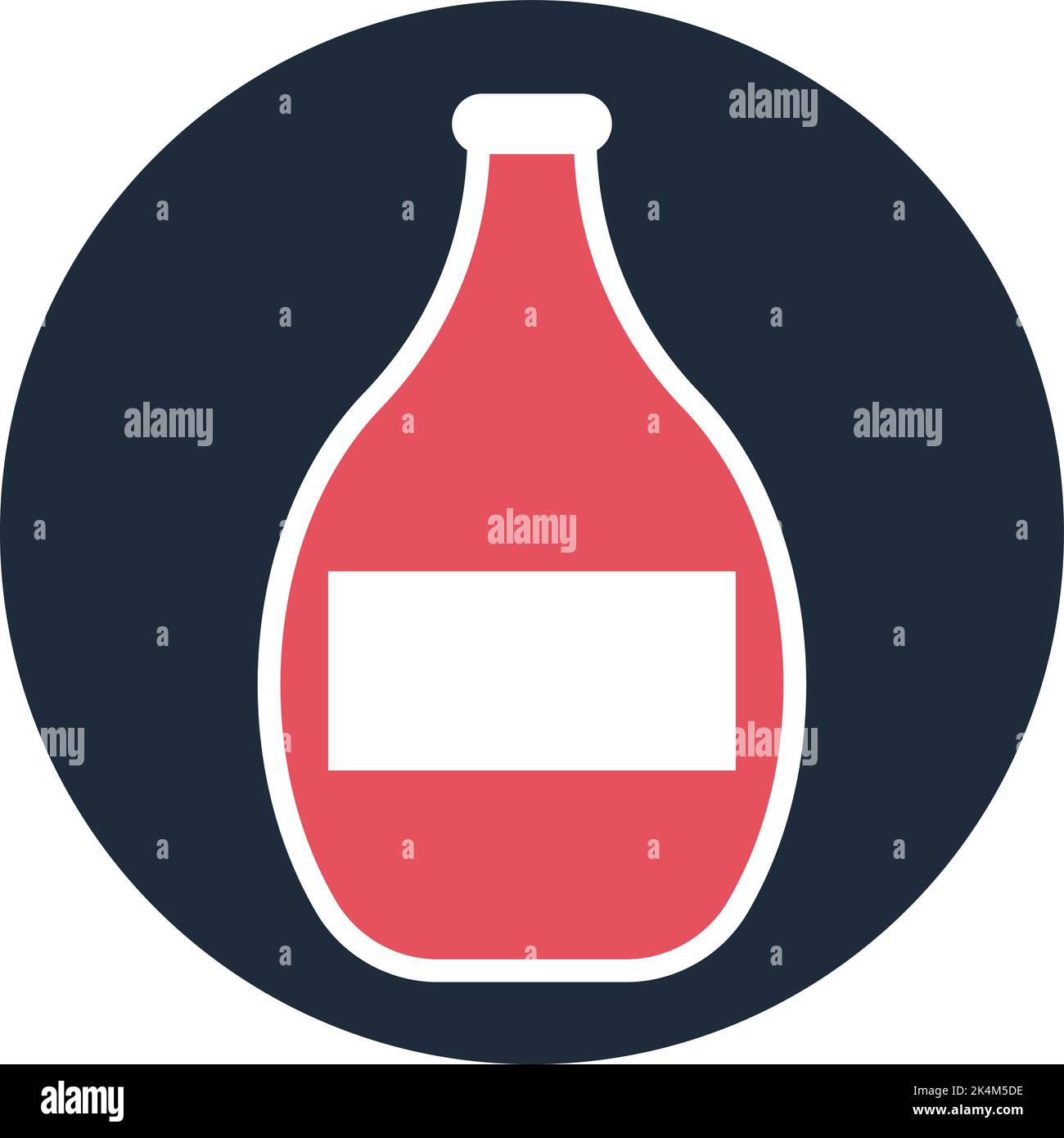 Pink liquor bottle, illustration, vector on a white background Stock ...