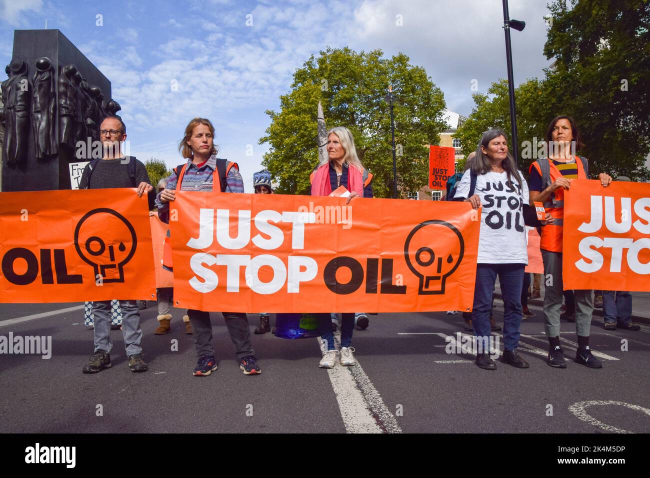 London, England, UK. 3rd Oct, 2022. Just Stop Oil protesters march in ...
