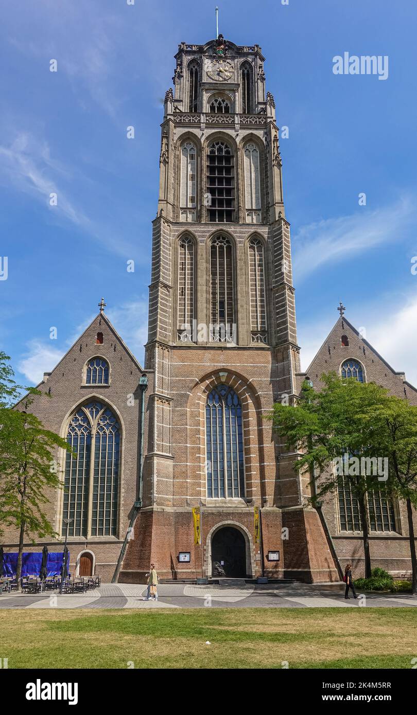 Rotterdam, Netherlands - July 11, 2022: Front facade with clock tower ...