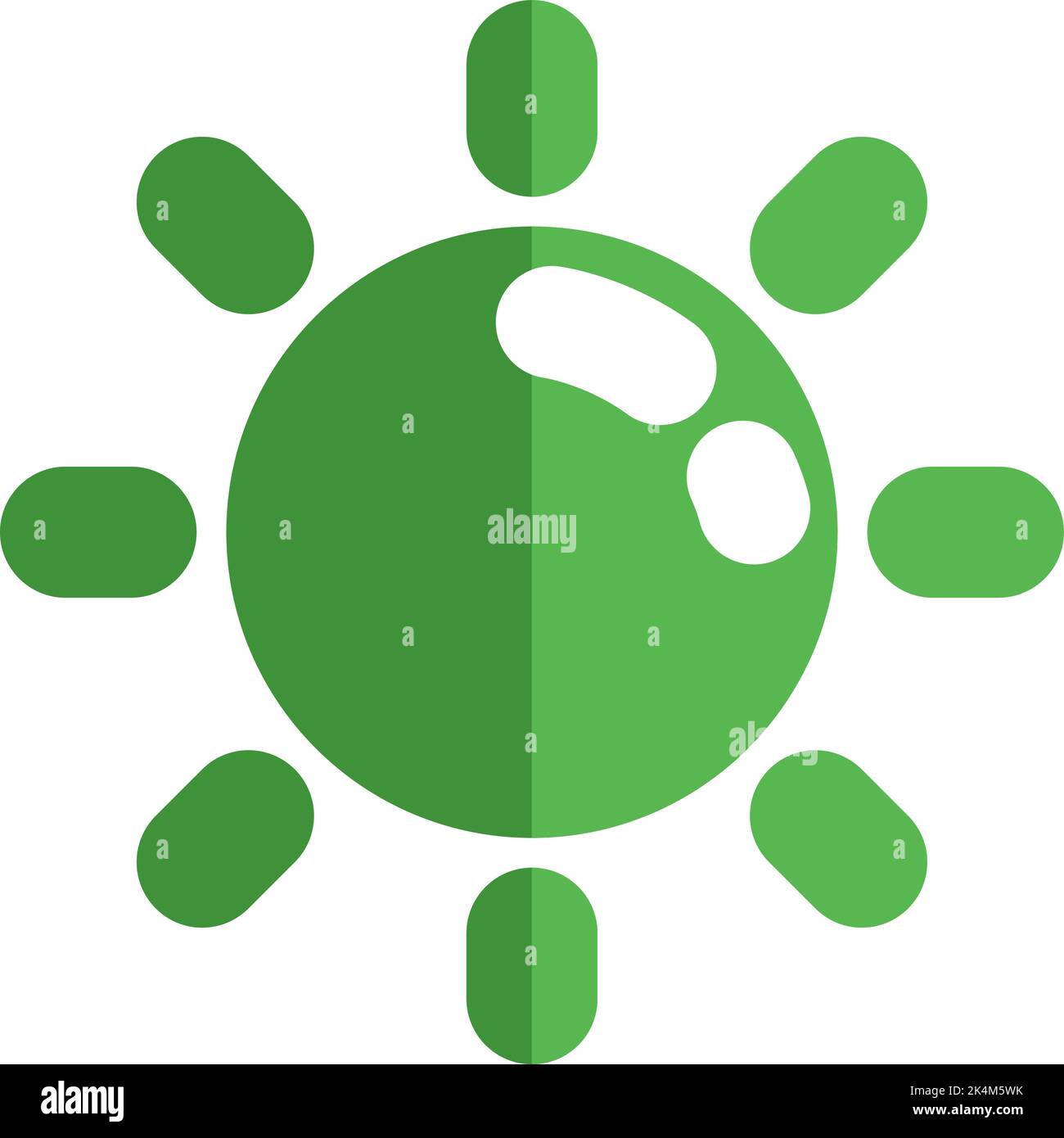 Green sun, illustration, vector on a white background Stock Vector ...