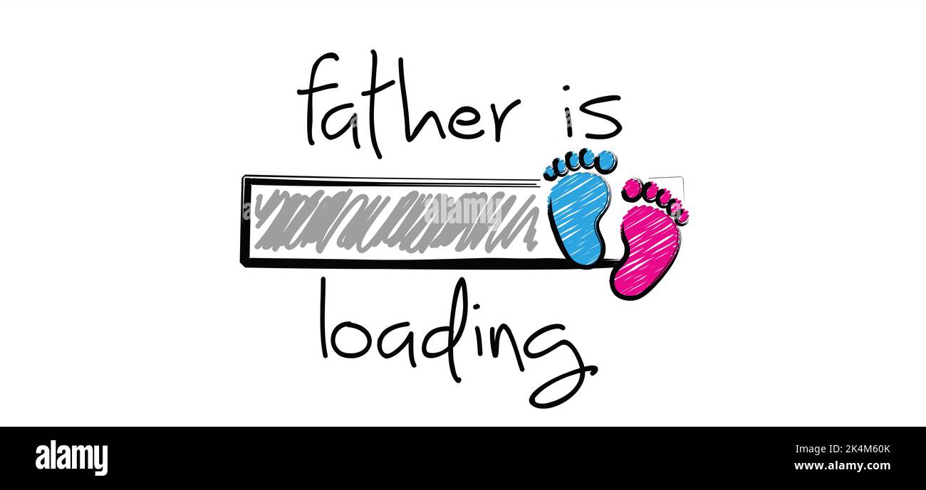 Slogan new life is loading with download bar, baby please wait. Newborn ...