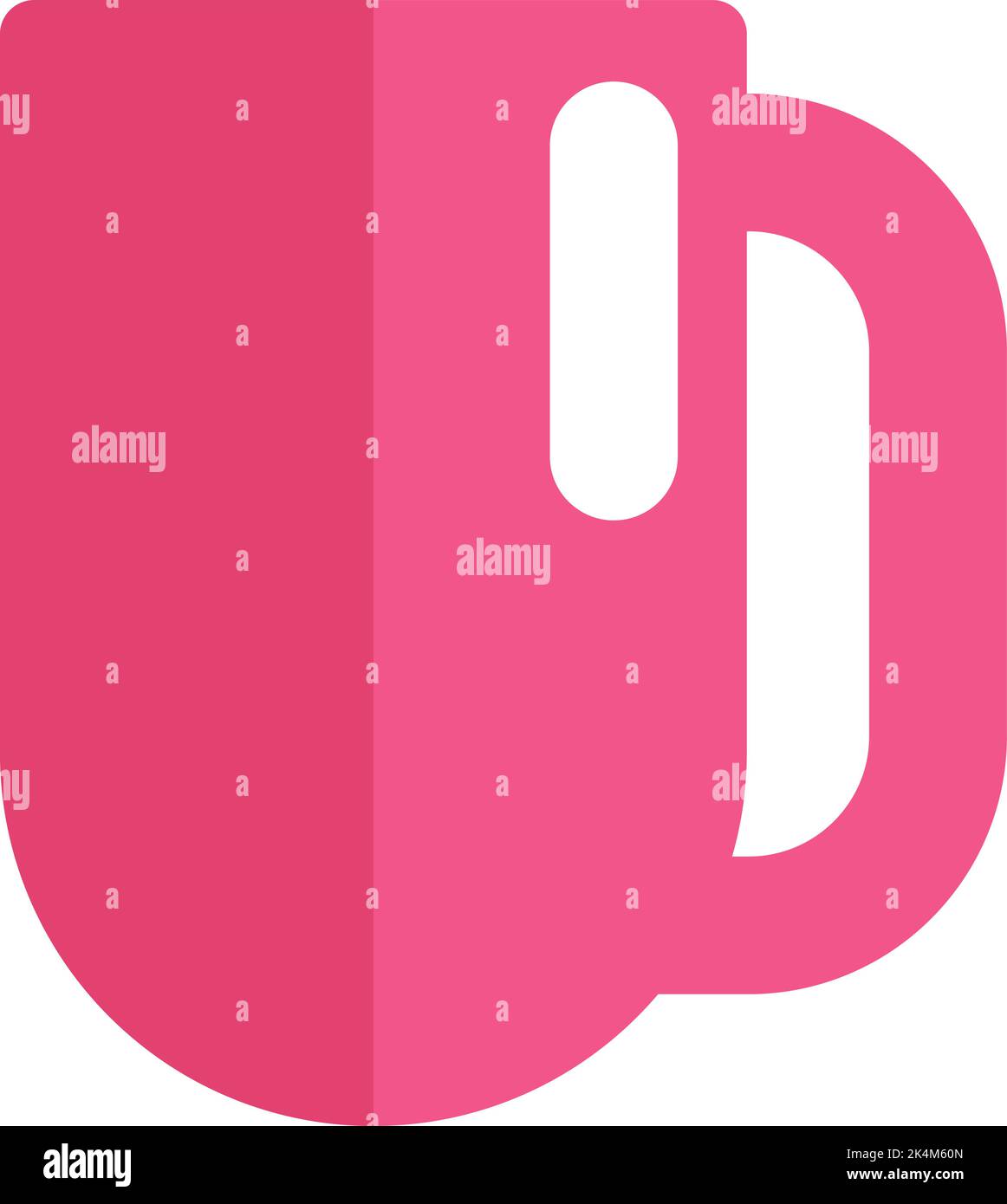 Tall pink glass mug, illustration, vector on a white background Stock ...