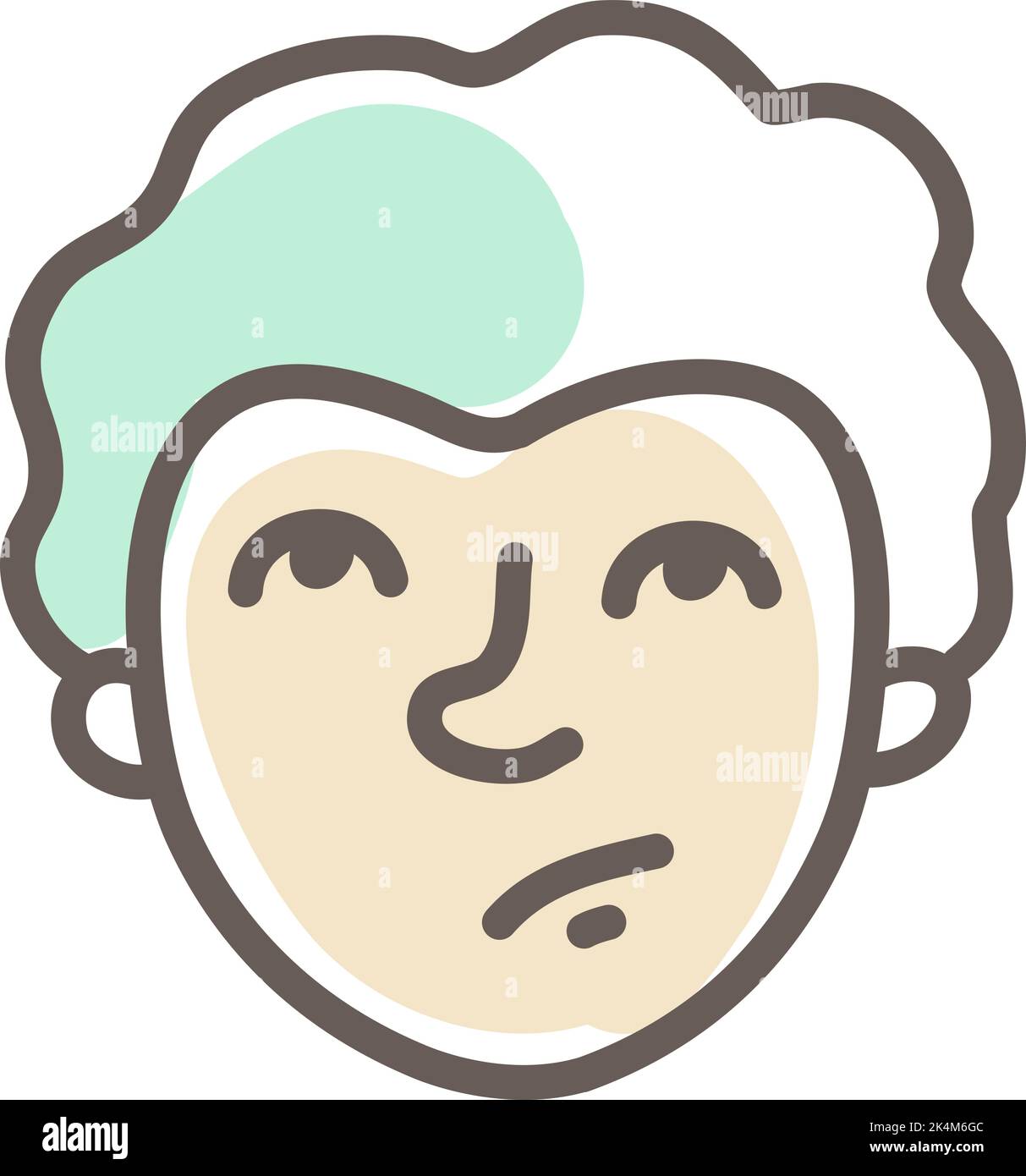 Sad grandma, illustration, vector on a white background Stock Vector ...