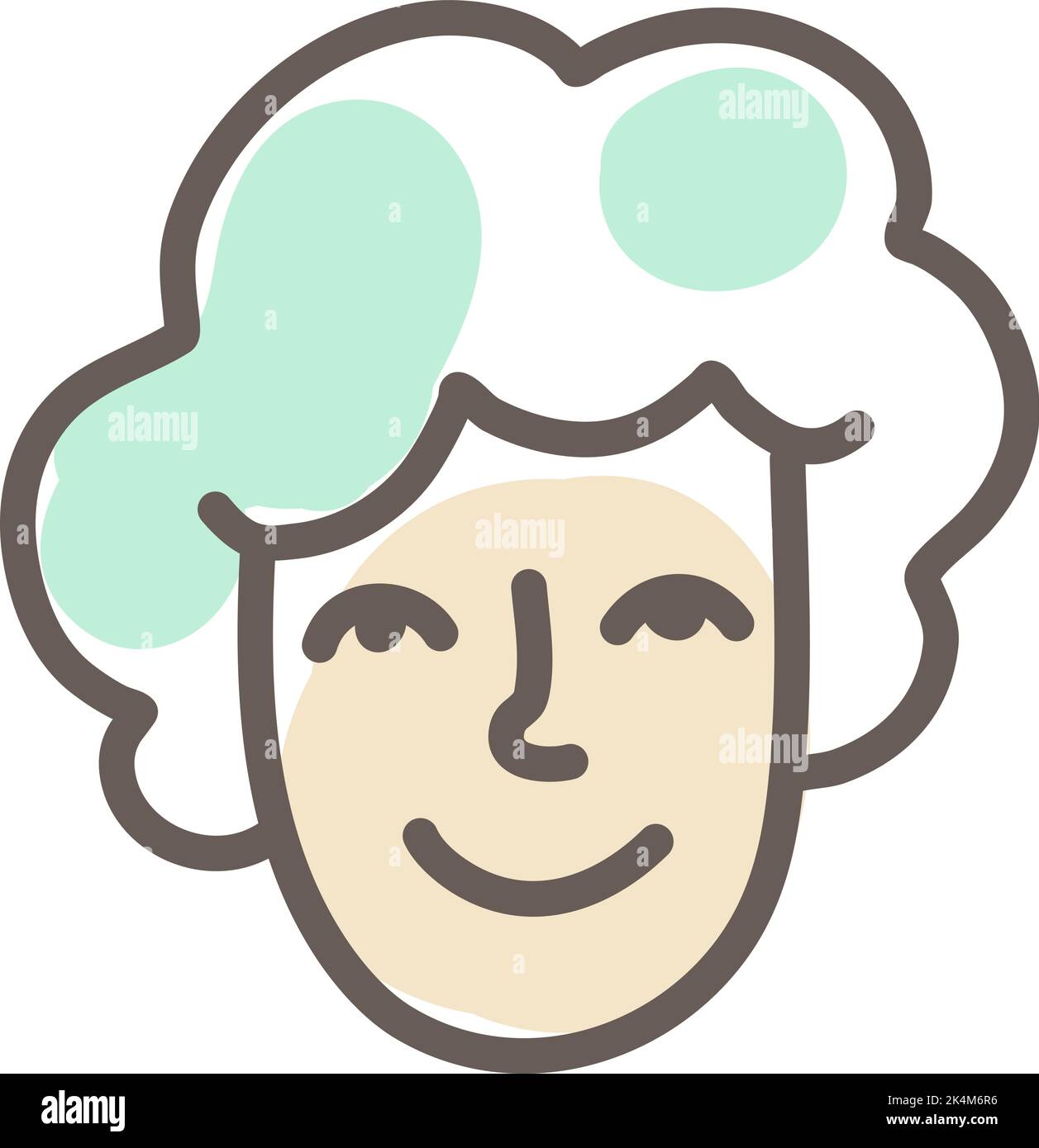 Grandma with warm smile, illustration, vector on a white background ...