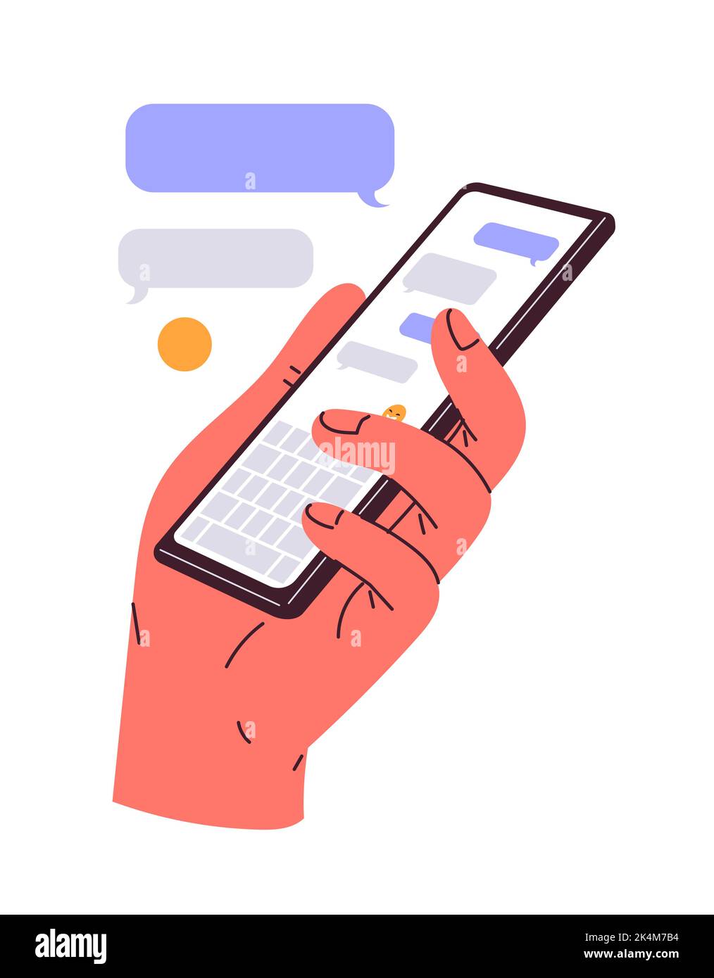 Smartphone in hand. Vector illustration Stock Vector Image & Art - Alamy