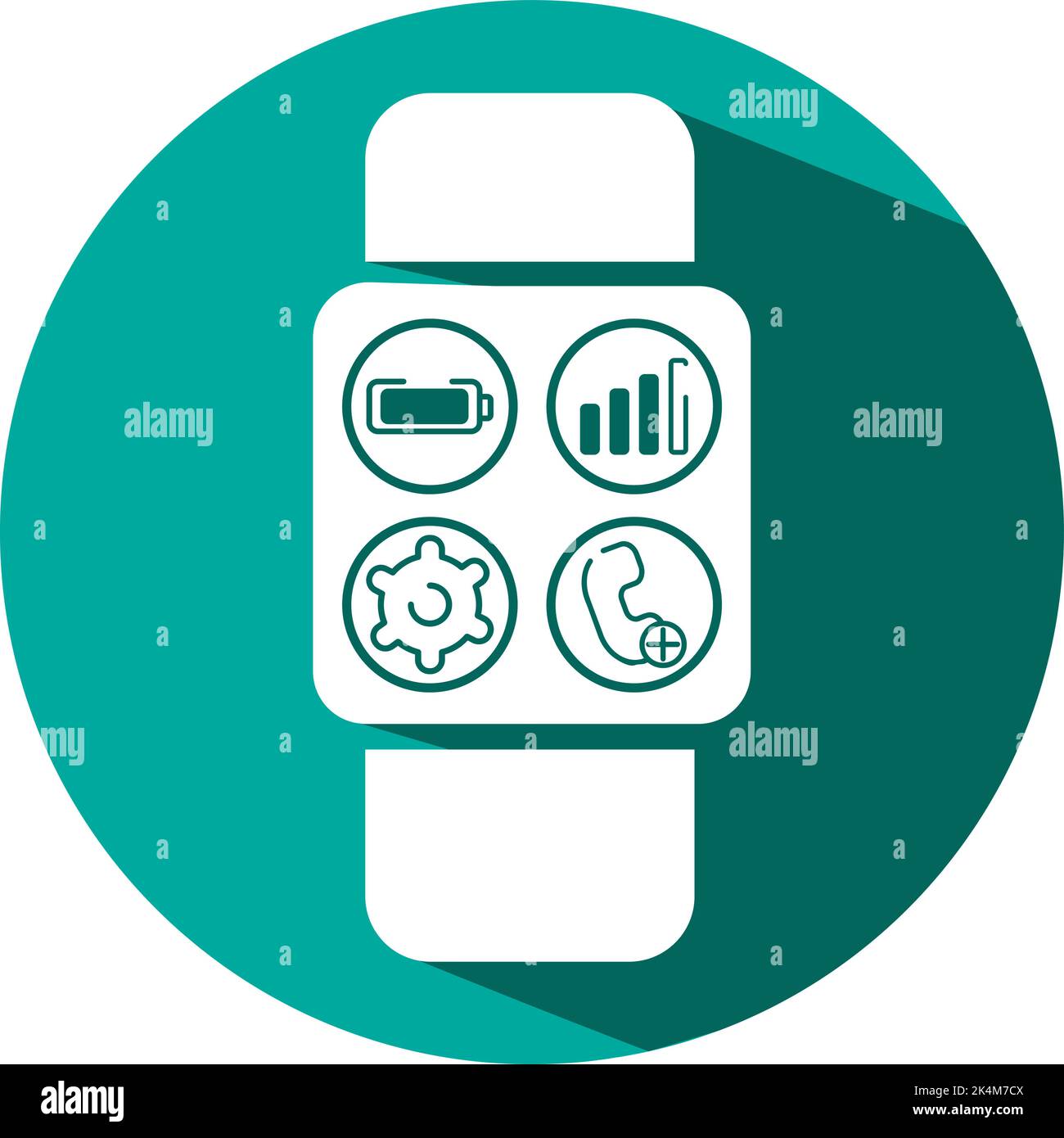Smart watch hardware, illustration, vector on a white background Stock ...