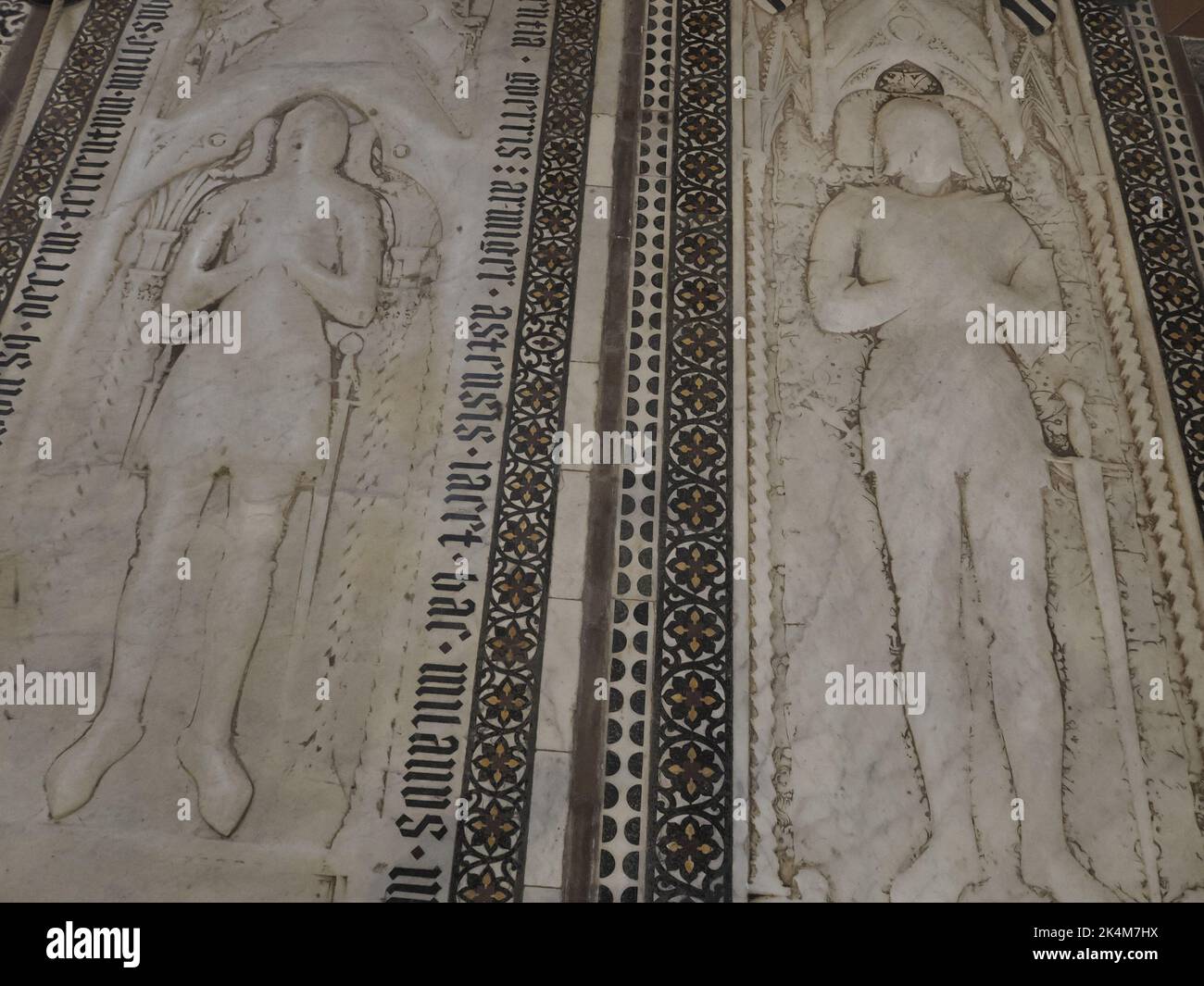 ground medieval tomb inside santa croce church florence Stock Photo - Alamy