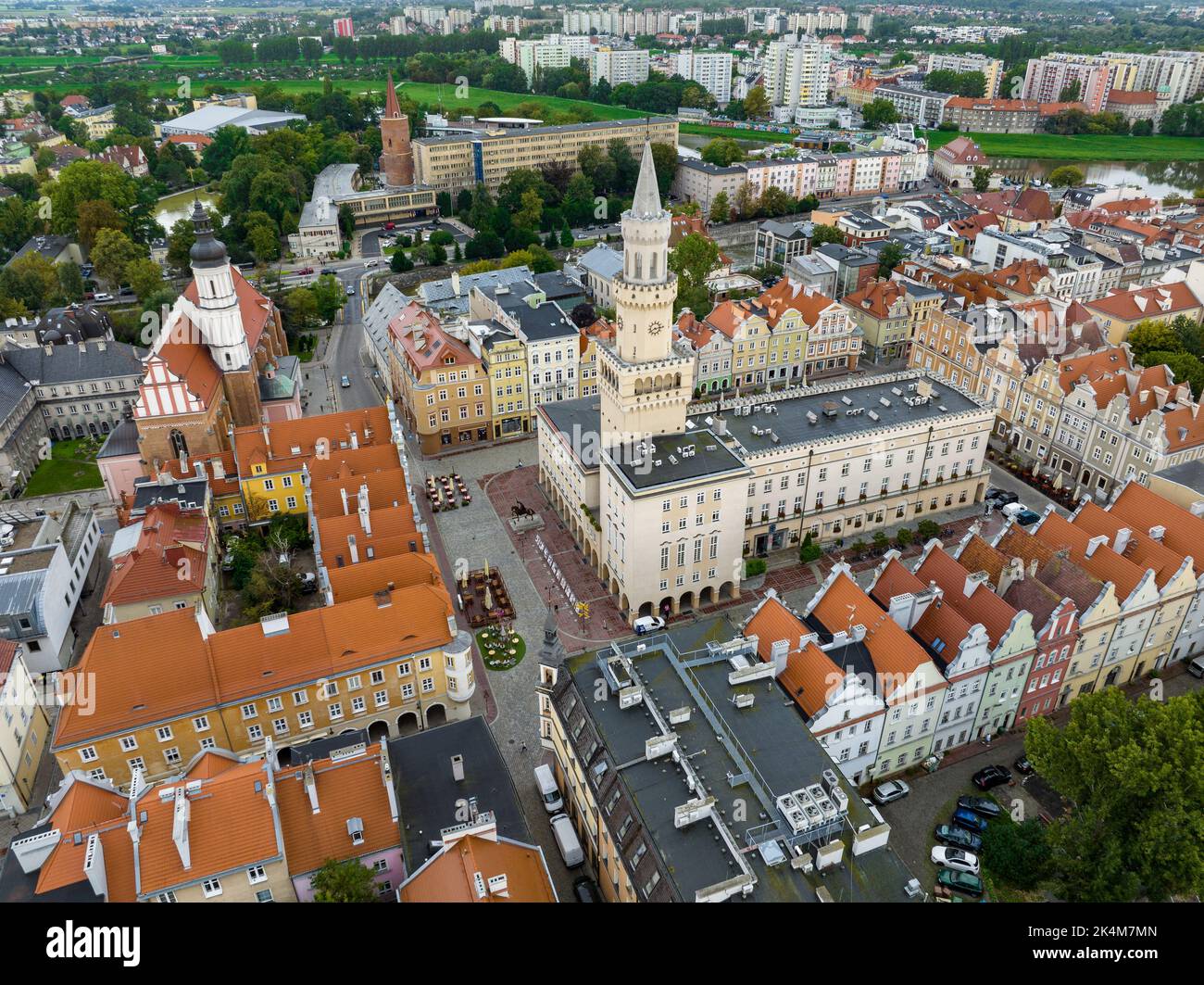 Opole Aerial View Market Square. Traditional Architecture Old Town from ...
