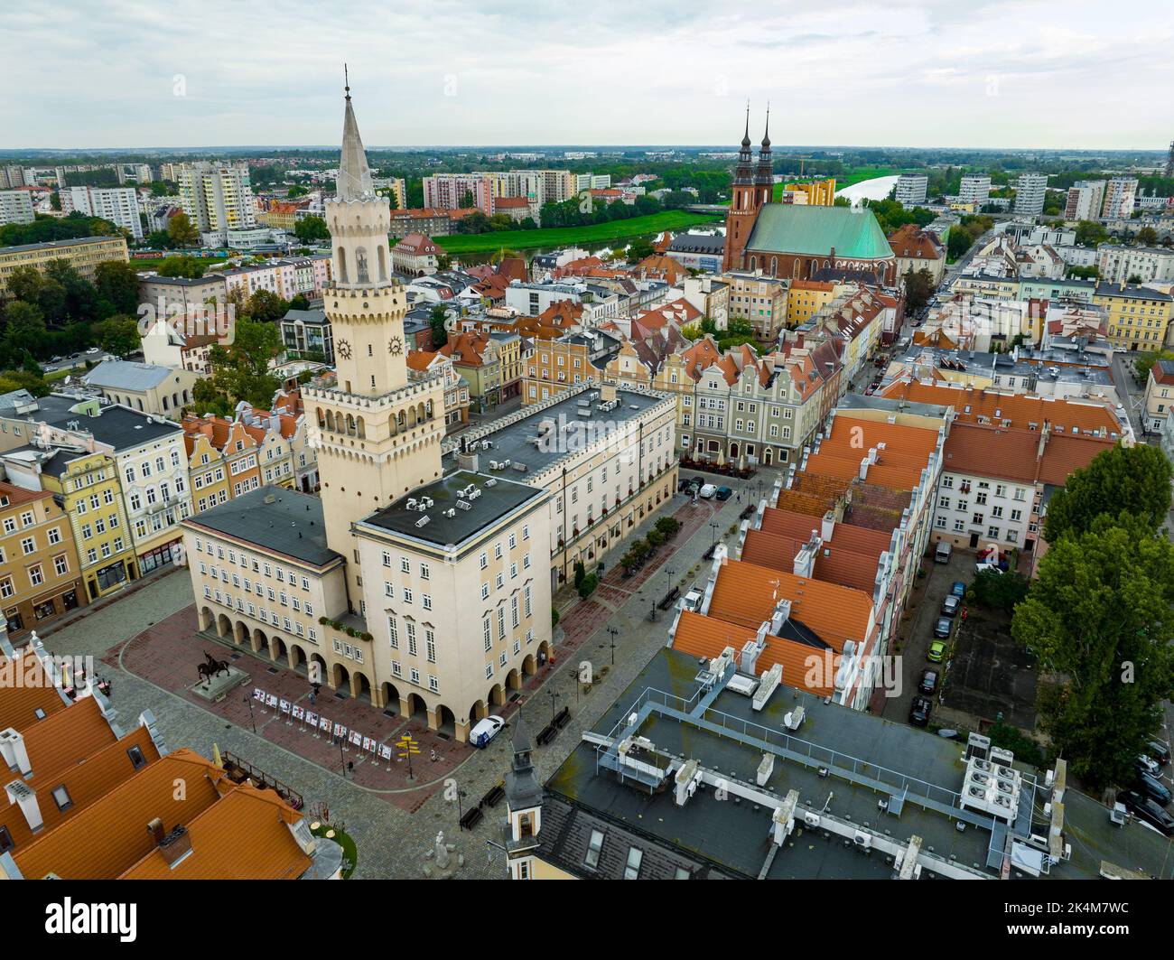 Opole Aerial View Market Square. Traditional Architecture Old Town from ...
