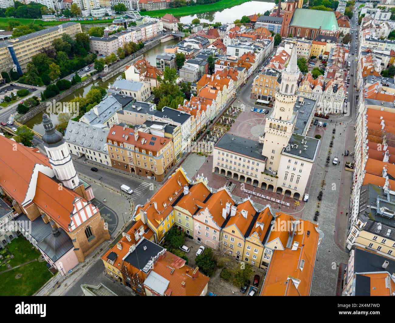 Opole Aerial View Market Square. Traditional Architecture Old Town from ...