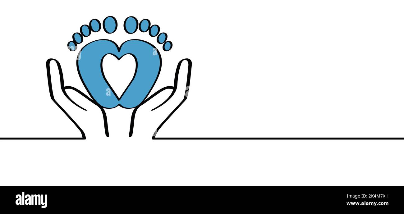 Cartoon, comic safe and foot print in hand concept. Line pattern ...
