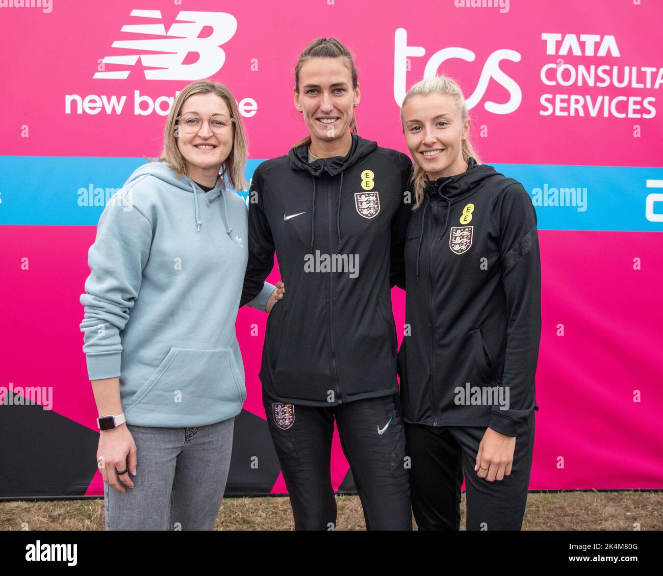 London, UK. Ellen White, Jill Scott and Leah Williamson (England ...