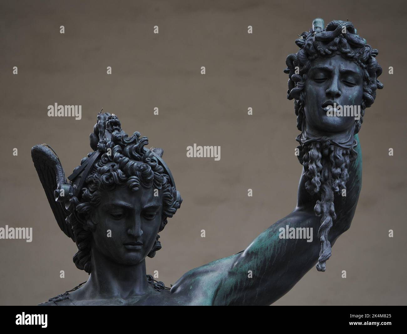 perseus cellini bronze statue detail in florence Stock Photo - Alamy