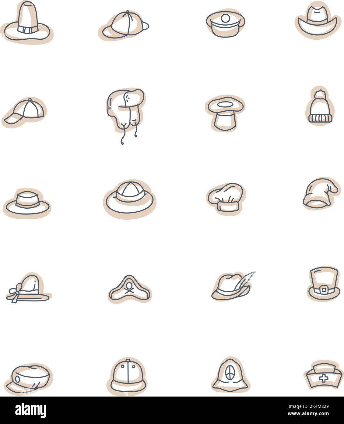 Male and female hats, illustration, vector on a white background Stock ...