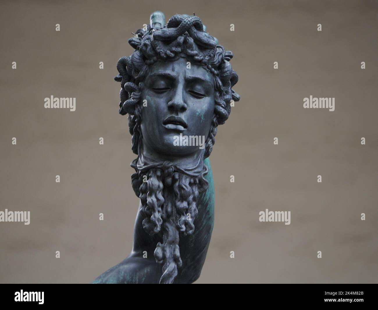 perseus cellini bronze statue detail in florence Stock Photo - Alamy
