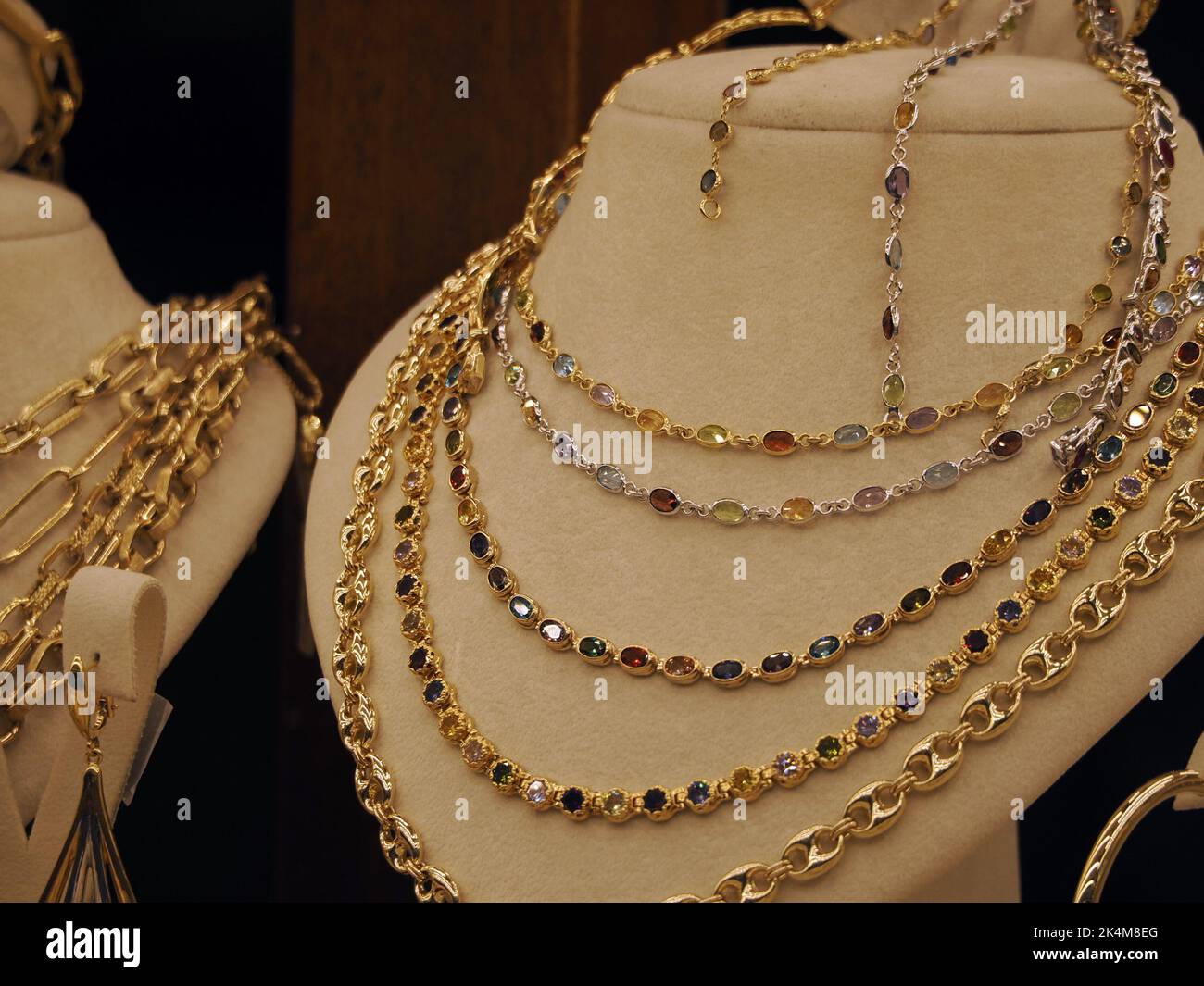 gold jewels in ponte vecchio florence shops windows Stock Photo - Alamy