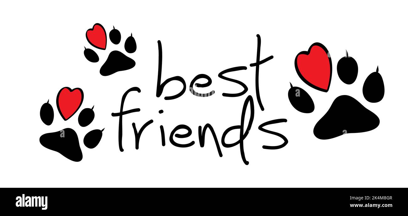 Slagan My best friends, i love my dog or cat with hearts. Dogs or cats ...