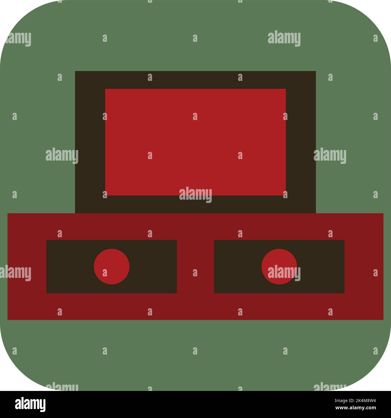 Red Tv stand, illustration, vector on a white background Stock Vector ...