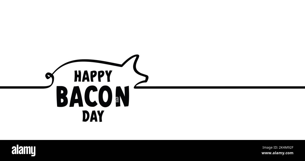 Slogan happy Bacon da. Pig line patterny. Drawing pigs animals farm ...