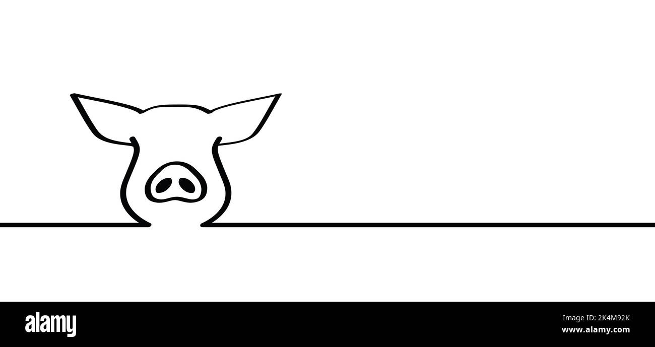 Slogan happy Bacon da. Pig line patterny. Drawing pigs animals farm ...
