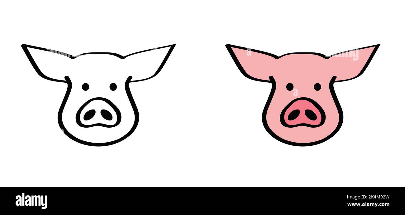 Pig line pattern for Bacon day. Drawing pigs animals farm silhouette ...