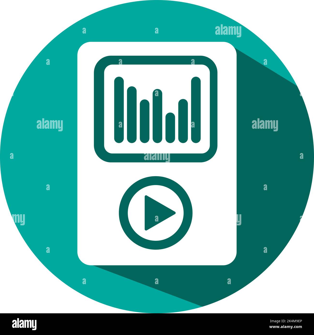 White mp3 player, illustration, vector on a white background Stock ...