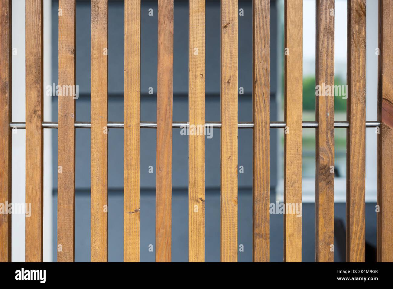 Wall made of wooden slats, natural materials for renovation Stock Photo ...