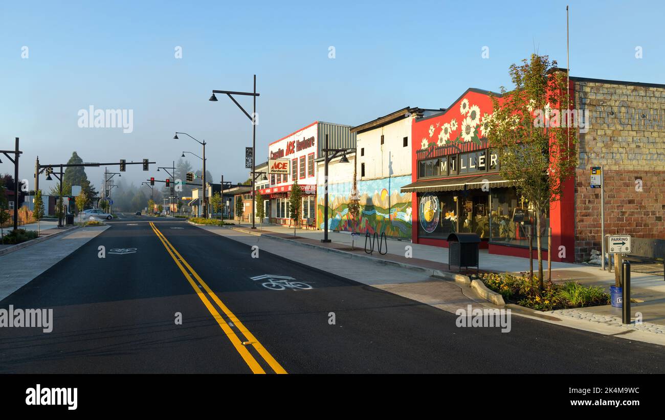 Carnation, WA, USA - October 02, 2022; View south along redeveloped ...