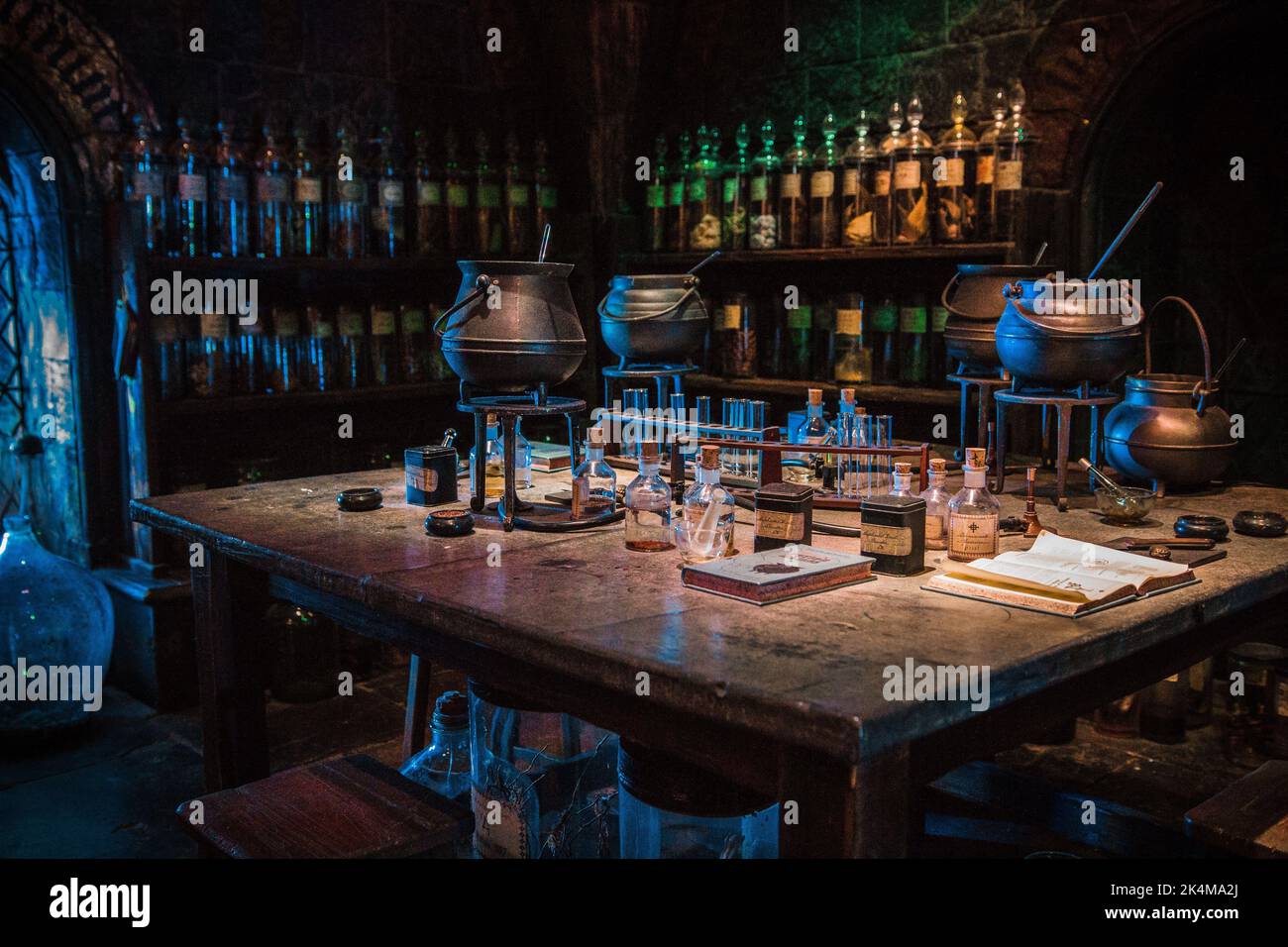 The dungeon potion classroom in Harry Potter Studio Tour, London Stock ...