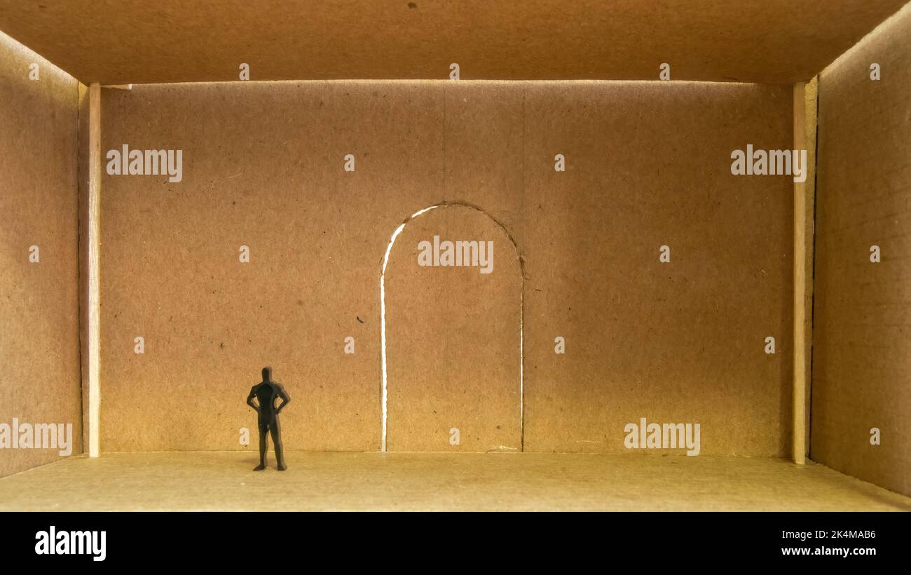 model of architecture with human scale and light entering from behind ...