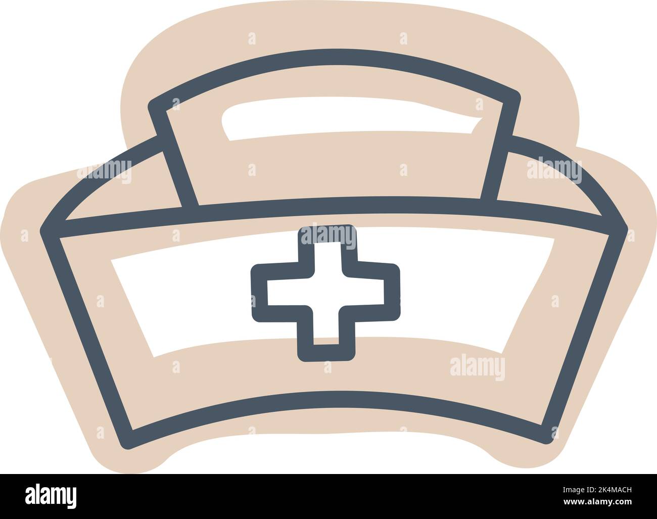 Nurse hat, illustration, vector on a white background Stock Vector ...