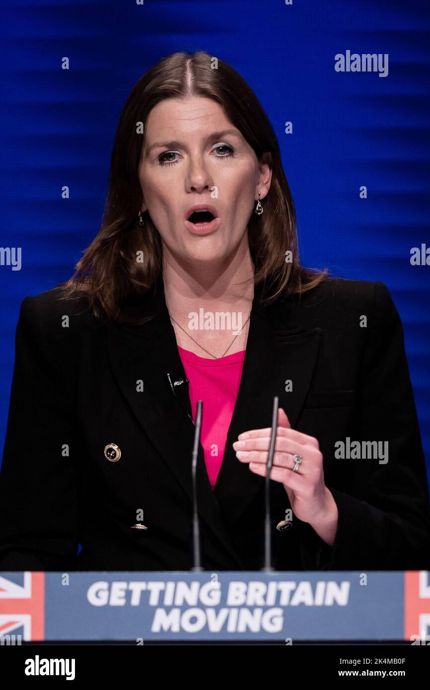 Culture Secretary Michelle Donelan speaking at the Conservative Party ...