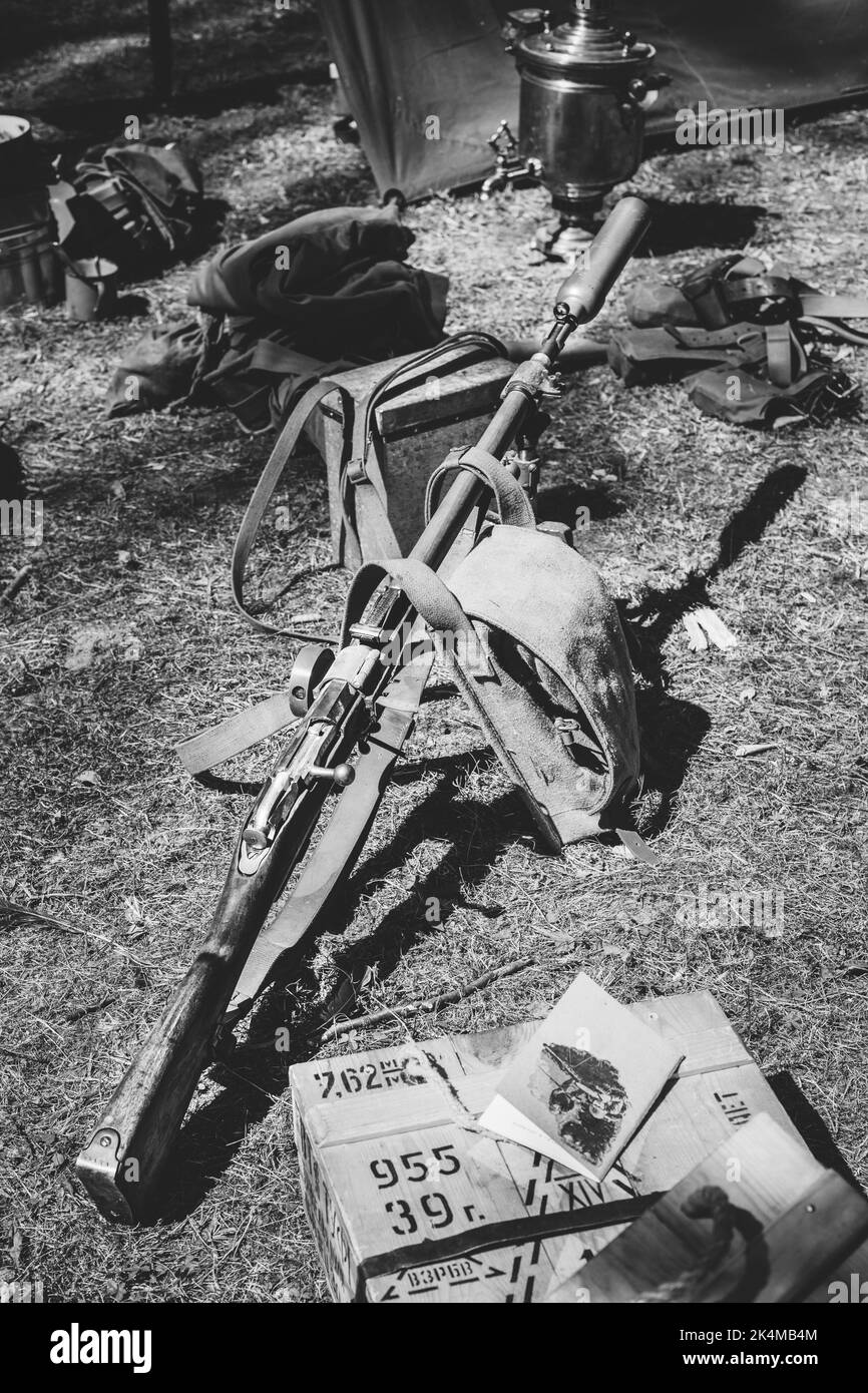 Soviet rifle Black and White Stock Photos & Images - Alamy