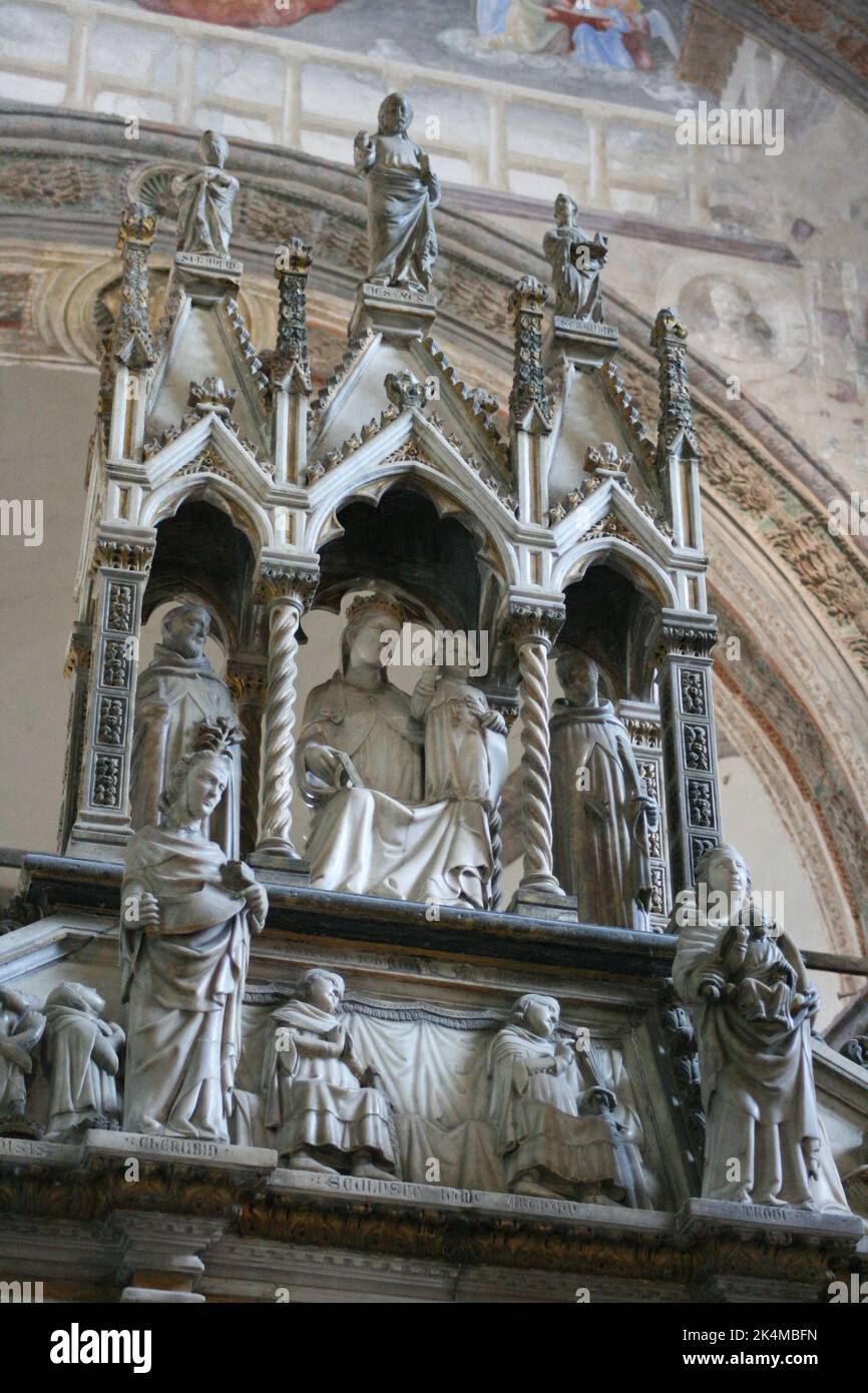 medieval (?) statue in the sant'eustorgio church in milano (italy Stock ...