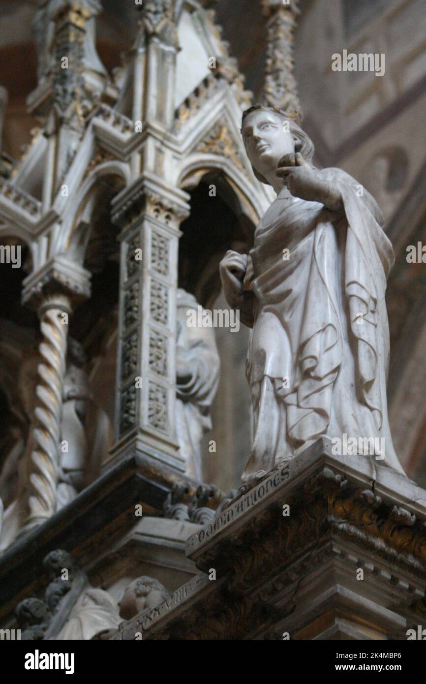 medieval (?) statue in the sant'eustorgio church in milano (italy Stock ...