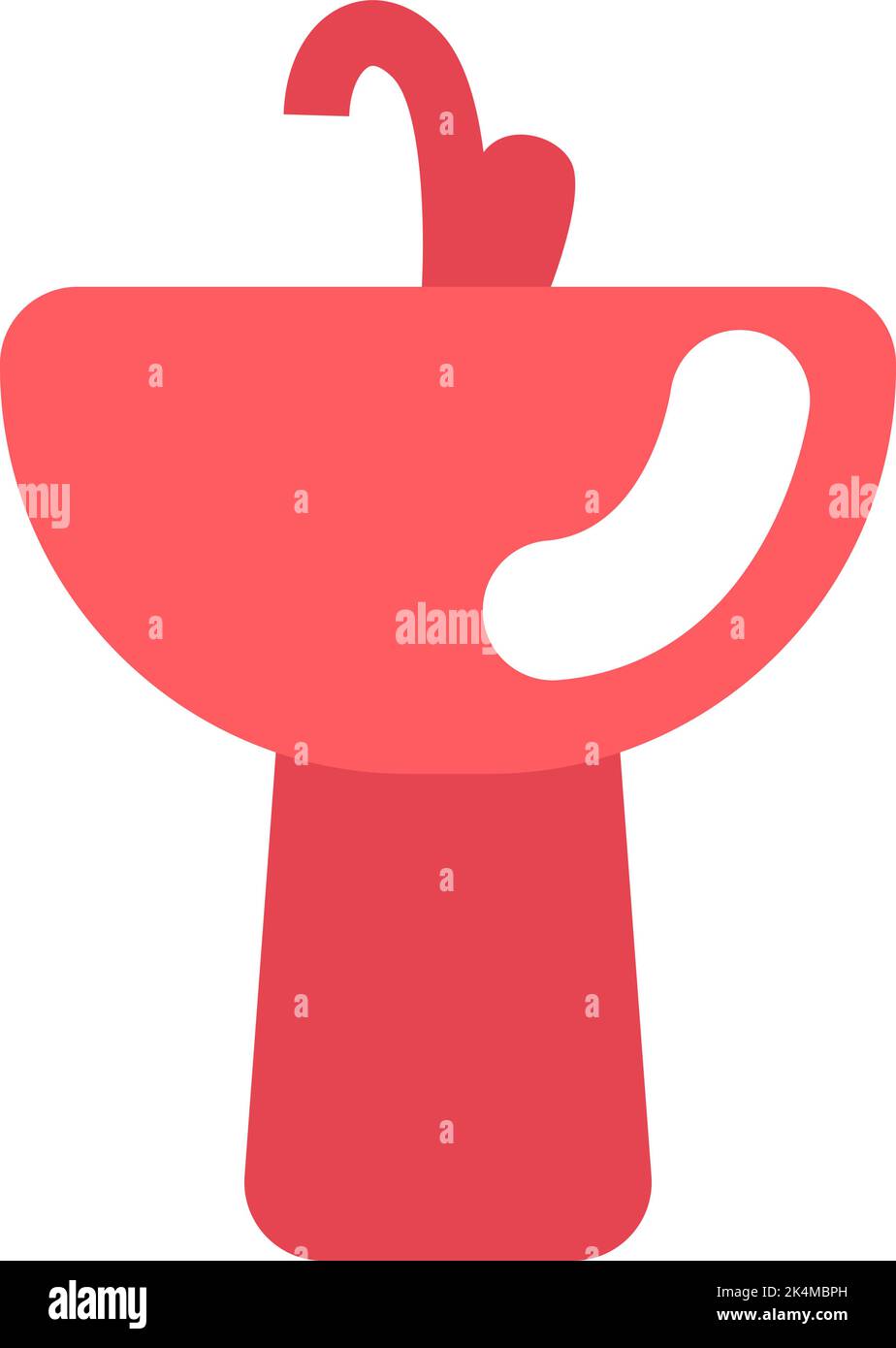 Red wash basin, illustration, vector on a white background Stock Vector ...
