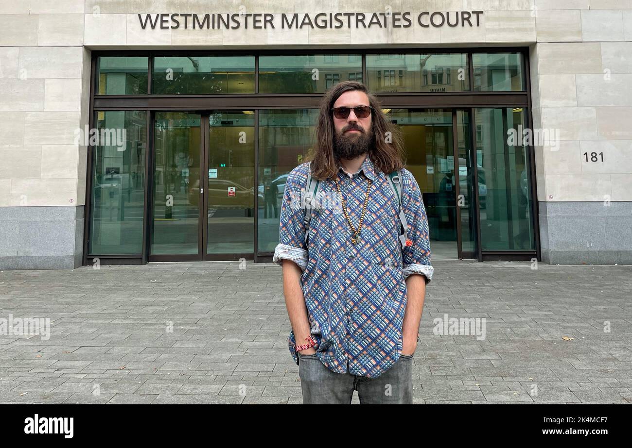 Shaun Davies, 32, outside of Westminster Magistrates' Court where he ...